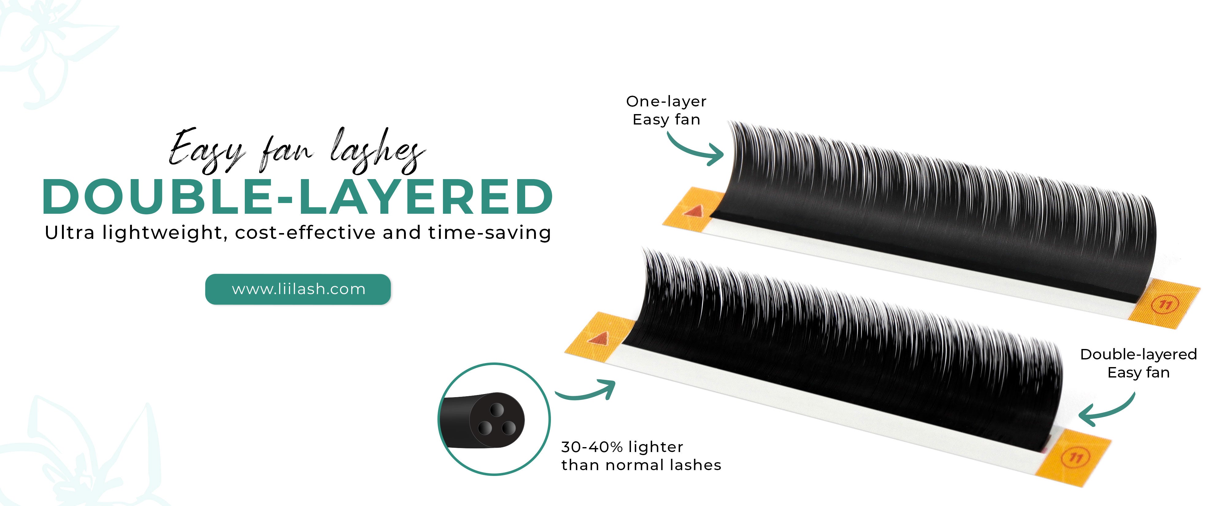 Double-layered easy fan lashes